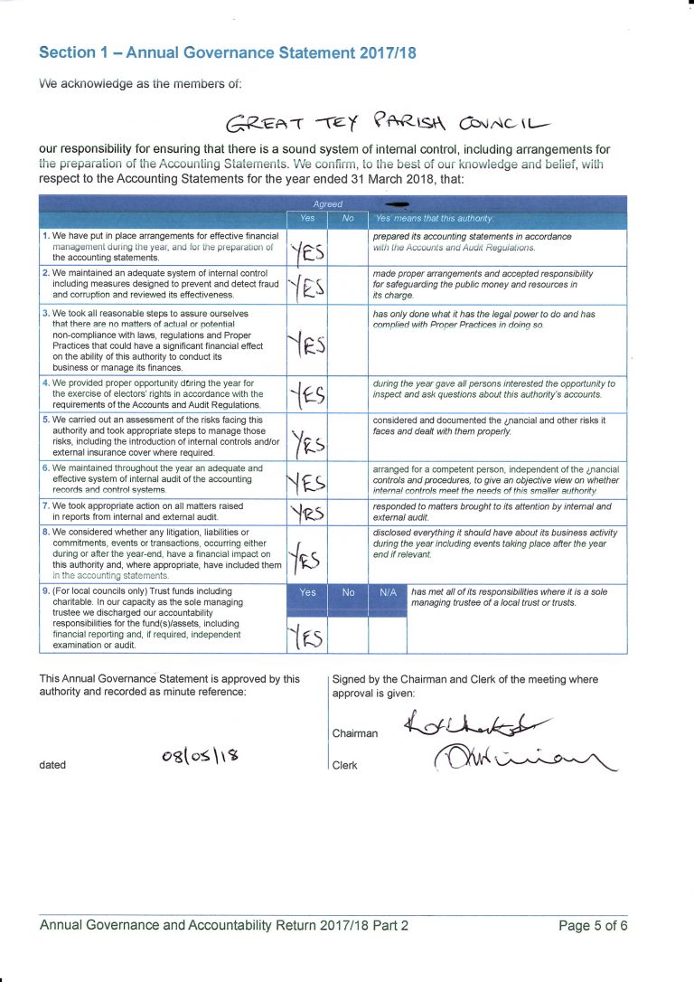 Annual Governance Statements - Great Tey Parish CouncilGreat Tey Parish ...
